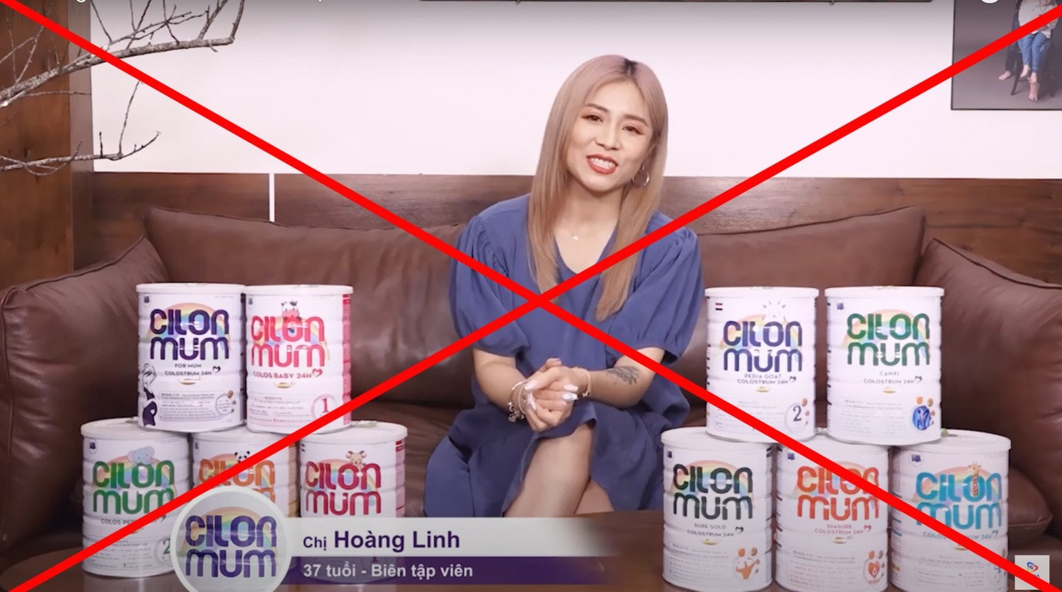 MC Hoang Linh was fined 107.5 million VND for advertising fake milk.