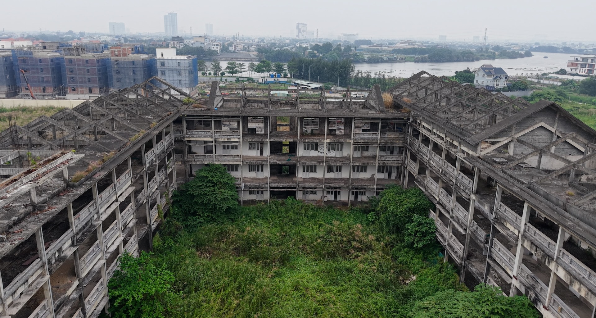 A closer look inside the abandoned school in Ho Chi Minh City, left ...